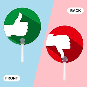 ATOM GROUP Thumbs Up Thumbs Down Paddles for Classroom Voting Teacher Classroom Event Supplies Teacher Student Interaction Signs Childhood Education Materials Auction Paddles 24 Pcs