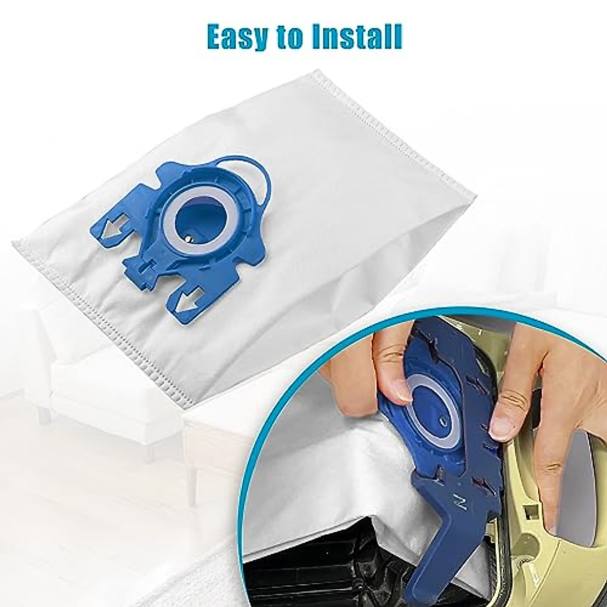 CTIOAOS 12Pcs 3D Dust Bags Replacement for Miele GN Vacuum Bags, Compatible with Miele Complete C1, C2, C3, Classic C1, S8, S5, S2, S400i, S600 with 3 MP Filters & 3 AC Filters