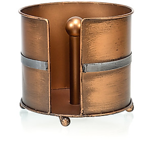 Red Co. 6” Metal Vertical Freestanding Tabletop Paper Towel Holder Stand in Antique Brass Finish