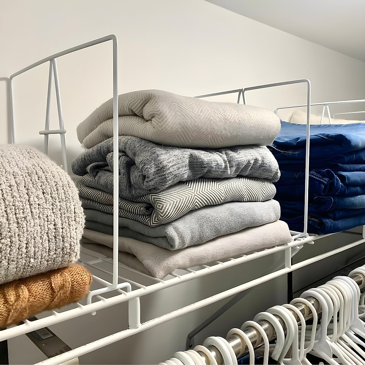 Evelots 8 Pack Wire Shelf Dividers for Closet/Office/Pantry/Garage-New & Improved-Vertical Storage/Organization-Easy No Tool Install-Plastic Coated Steel