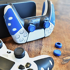 Setex Gecko Grip, Thumbstick Grip Covers, for PlayStation PS5, PS4, Xbox One, Switch Pro, Steam Deck, Anti-Slip Microstructured Analog Stick Thumb Grips, (1 Pair) Blue, Grip Covers Only