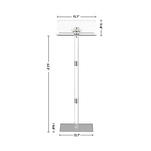 HMYHUM Small Acrylic Podium Stand, Angle Adjustable, 15.7" L x 11.8" W x 42.3" H, Modern Lecterns & Pulpits for Classroom, Concert, Church, Speech, Easy Assembly, Metal Base, Clear