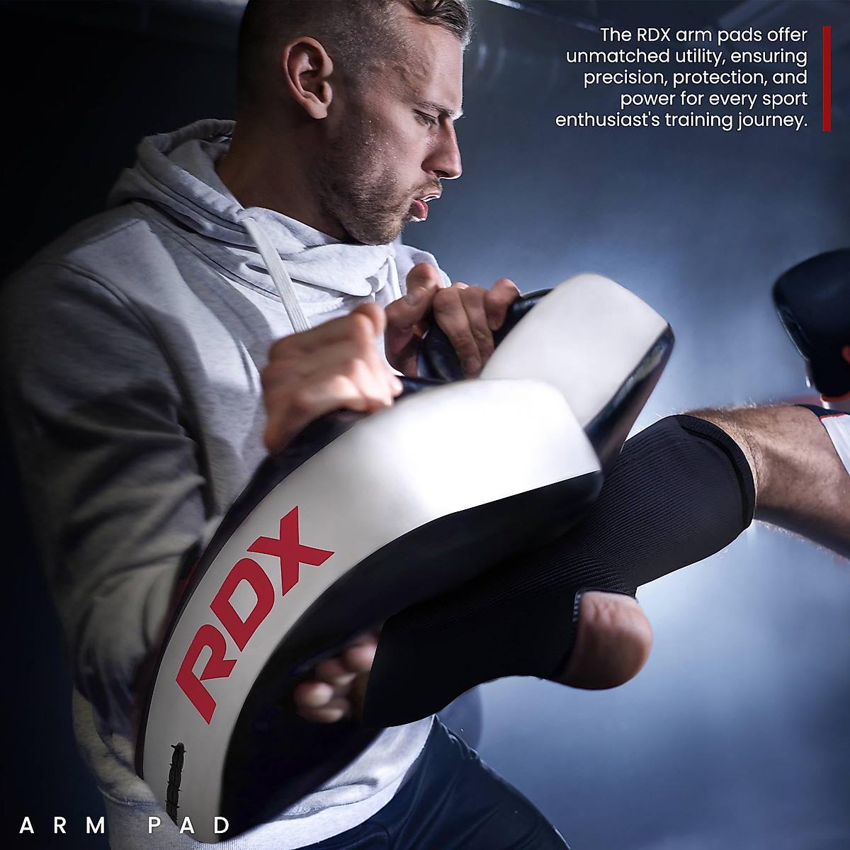 RDX Muay Thai Pad for Training, Curved Kickboxing kicking strike Shield, Coaching Kick Boxing, MMA, Martial Arts, Karate, Taekwondo, Punching, Foot, Knee and Elbow Target (One Pad Only)