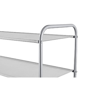 MaidMAX 3 Tiers Closet Shelf Organizer with 2 Drawers for Home Storage and Organization, Silver Grey