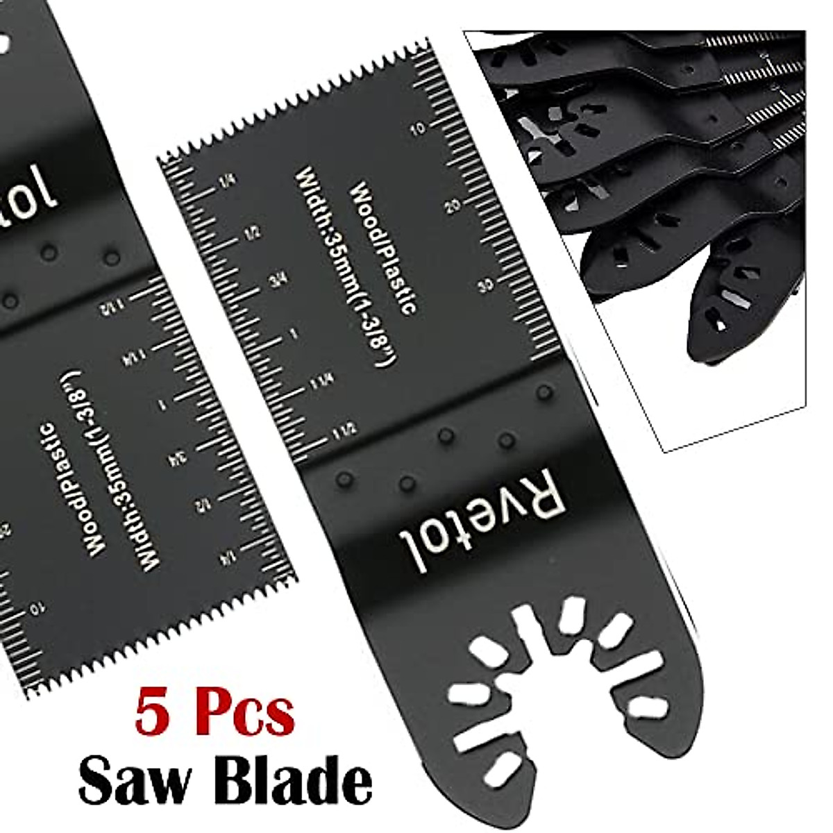 5 Wood Oscillating Tool Saw Blades, Professional Universal Multitool Blades Kit, 1-3/8-Inch Multitool Quick Release Blades Compatible with Dewalt Dremel Porter Cable Fein Worx Makita