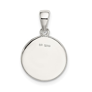 Auriga Fine Jewelry Sterling Silver Glitter Enamel Letter K Initial Circle Pendant Gift for Women