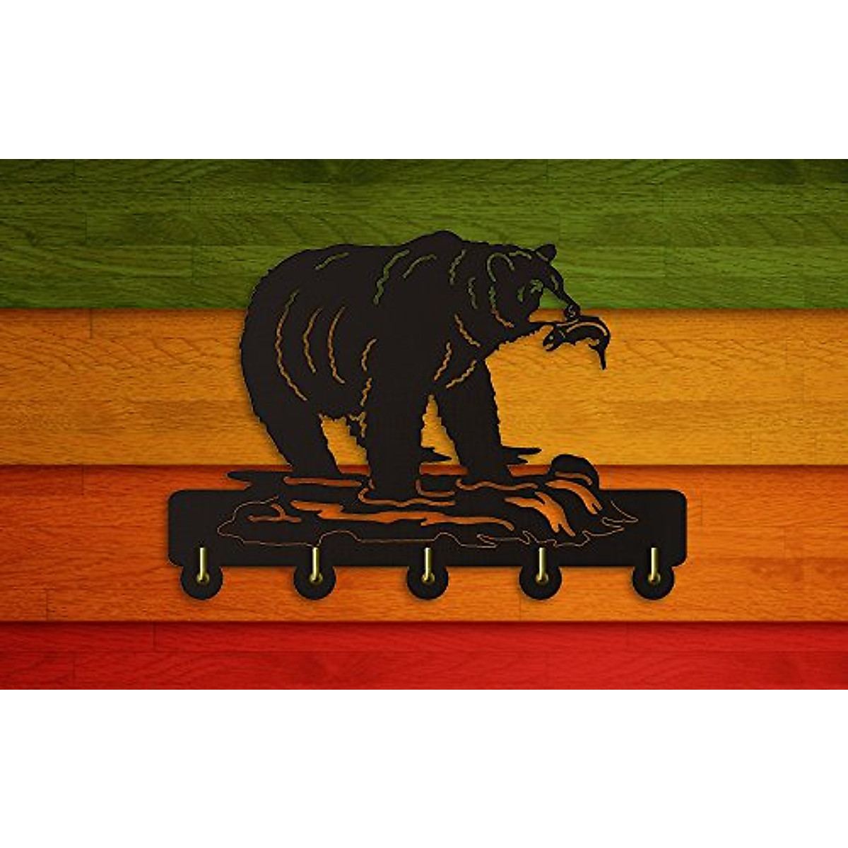 The Geeky Days Chubby Polar Bear Eat Fish Home Decor Wall Art Wall Hooks Coat Hooks Coat Hanger Animal Clothes Hats Hooks Keys Holder Bathroom Kitchen Decor Hanger