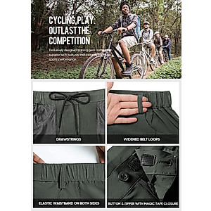 Cycorld Mountain-Bike-Shorts-Mens-Padded Biking Baggy Cycling Short Padding Liner with Zip Pockets(Army Green,Large)