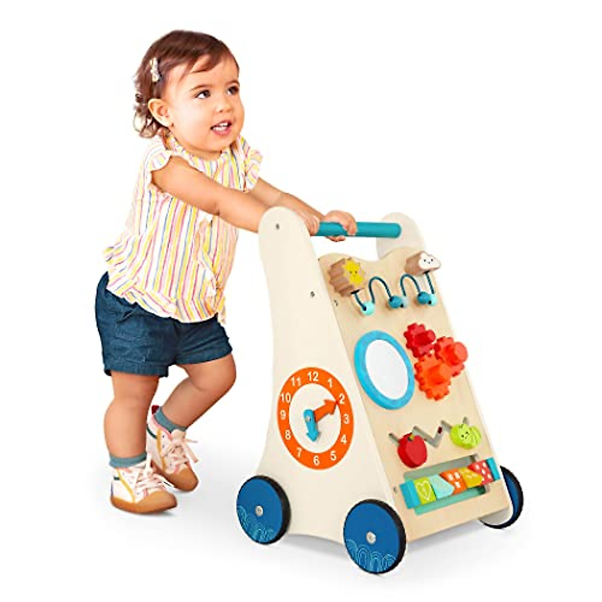 B. – Wooden Activity Walker – 7 Educational Activities – Learning & Walking Toy for Toddlers – Stand, Push, Walk – 1 Year + – Little Learning Steps