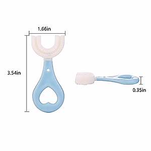 ZPC 2 Pieces of Children's toothbrushes Full Round Children's U-Shaped Toothbrush 360° Oral Cleaning Design for Toddlers and Children Soft Manual Training Toothbrush for 2-6 Years Old Children