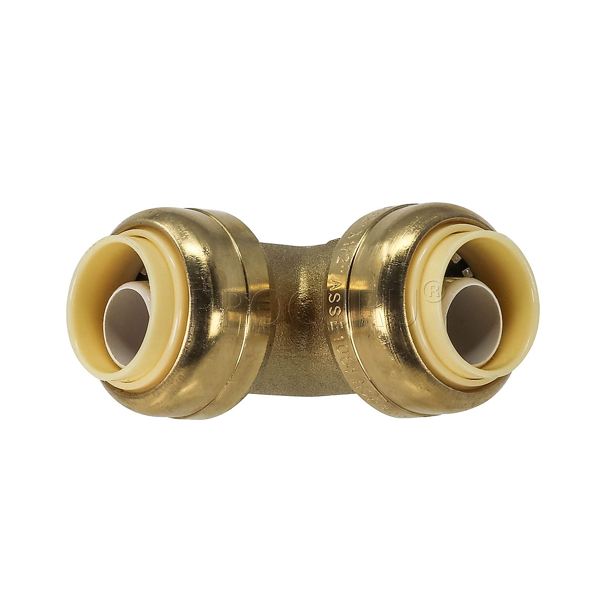 [10-Pack] PROCURU 1/2-Inch Pushfit 90-Degree Elbow, Push-to-Connect Plumbing Brass Fitting for Copper, PEX, CPVC, PE-RT Pipes (8X2012-10P)
