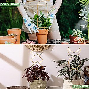 4 Pcs Trellis for Climbing Plants Indoor, Gold Trellis for Potted Plants Accessories Houseplant Trellis for Climbing Plant Support Mini Trellis for Potted Plants Hoya Vines Monstera (4PCS Gold)