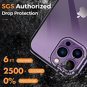[2023 New Safety Lock+Camera Protector] Magnetic Case for iPhone 14 Pro Max,[100% Screen Sensitivity ][Anti-Peeping Screen Protector] Double Sided 9H Glass Privacy Case for iPhone 14 Pro Max