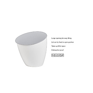 Mepal Calypso Food Waste & Scrap Bin | Compact 74oz/2200ml Container with Removable Lid | Perfect for Meal Prep | Dishwasher Safe | Nordic Black | BPA Free | Made in Holland