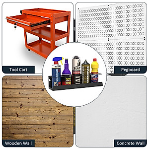 UNITEDPOWER 5 Aerosol Spray Can Holder, Paint Bottle Storage Rack, Steel Wall Mount Shelf, Tool Organizer for Garage, Craft Workspace and Home