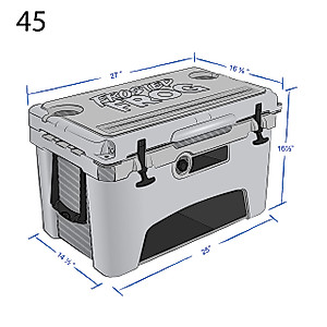 Frosted Frog Black White and Gray Camo 45 Quart Ice Chest Heavy Duty High Performance Roto-Molded Commercial Grade Insulated Cooler