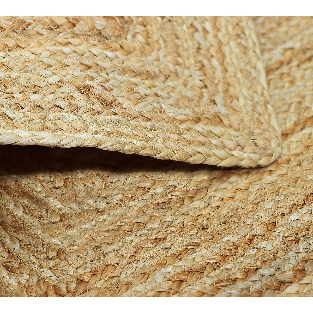 COTTON CRAFT Braided Jute Area Rug - 100% Jute Handspun Chunky Textured Neutral Reversible Rug - Throw Rug - Accent Rug Carpet - Rustic Farmhouse Entryway Living Room Bedroom Décor - 22 x 34 - Natural