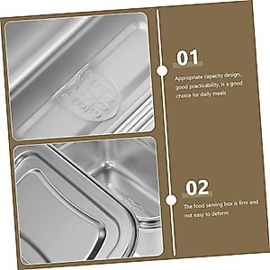 OUNONA 3pcs Ice Cream Box Stainless Steel Refrigerator Round Container with Lid Freezer Container Empty Ice Cream Containers Refrigerator Food Storage Bin Household Storage Box, 17X11X7CM, Silver