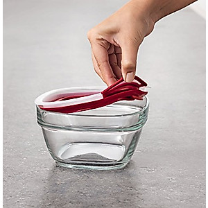 Rubbermaid Easy Find Lids Glass Food Storage Container, 2.5 Cup, Racer Red