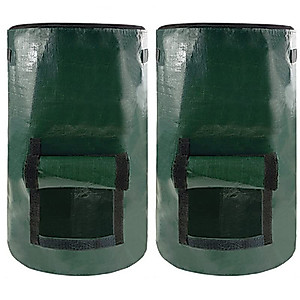 SKGFKYRM Garden Compost Bag Garden Waste Bin Organic Composts Bags Compost Accelerator Composting Tumbler Outdoor Composting & Yard Waste Bins for Kitchen and Garden Waste Collapsible Reusable 2PCS