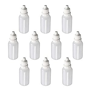 Othmro 0.7oz PE Lab Eye Plastic Dropper Bottles 10pcs, 20ml Squeezable Eye Liquid Dropper Thin Mouth Via of Liquid Sample Seal Storage Bottle with Childproof White Cap
