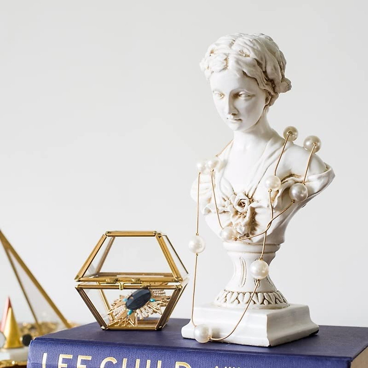 YUEOECOR 11.8" Classic Greek Venus de Milo Bust Statue, Resin Roman Goddess of Love and Beauty Sculpture Figurine for Home Décor, Large Antique