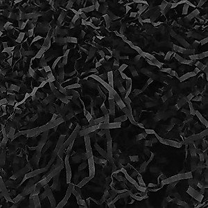 JINMING 0.5 LB Black Crinkle Cut Paper Shred Filler,Shredded Paper for Gift Baskets,Crinkle Paper for Gift Wrapping