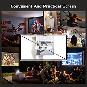 2023 Upgraded Mini Projector with Bluetooth and Projector Screen, Full HD 1080P Supported Portable Video-Projector, Home Theater Movie Projector Compatible with HDMI,VGA,USB,AV,Laptop,Smartphone