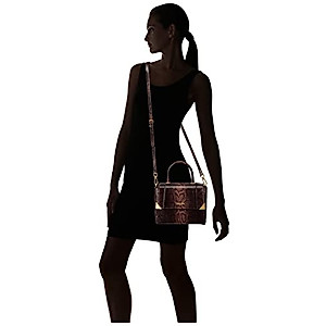 Calvin Klein Fern Top Handle Crossbody, Black Python