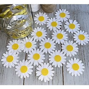 Daisy Flower Confetti - Daisy Table Scatter Confetti - 25 flower pcs - Birthday Baby Wedding Garden Shower Party Decorations