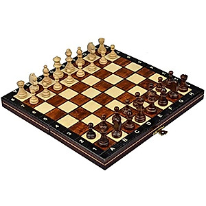 Chess and games shop Muba Wooden Tournament Chess Set with Wooden Board and Chess Pieces - Chessmen - European (10.5.'' (27cm) - Magnet)