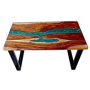 Epoxy Table, Live Edge Wooden Table, Epoxy Resin River Table, Natural Wood,Dining Table, Natural Epoxy Table, Resin Table 42" x 72" Inches