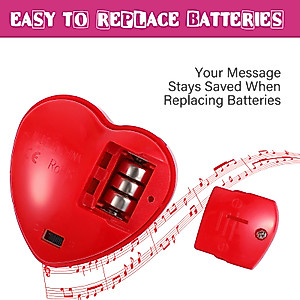 Civaner 2 Pack Voice Recorder for Stuffed Animal 20 Second Red Heart Voice Recorder Christmas Sound Recording Device Recordable for Plush Bears Toy