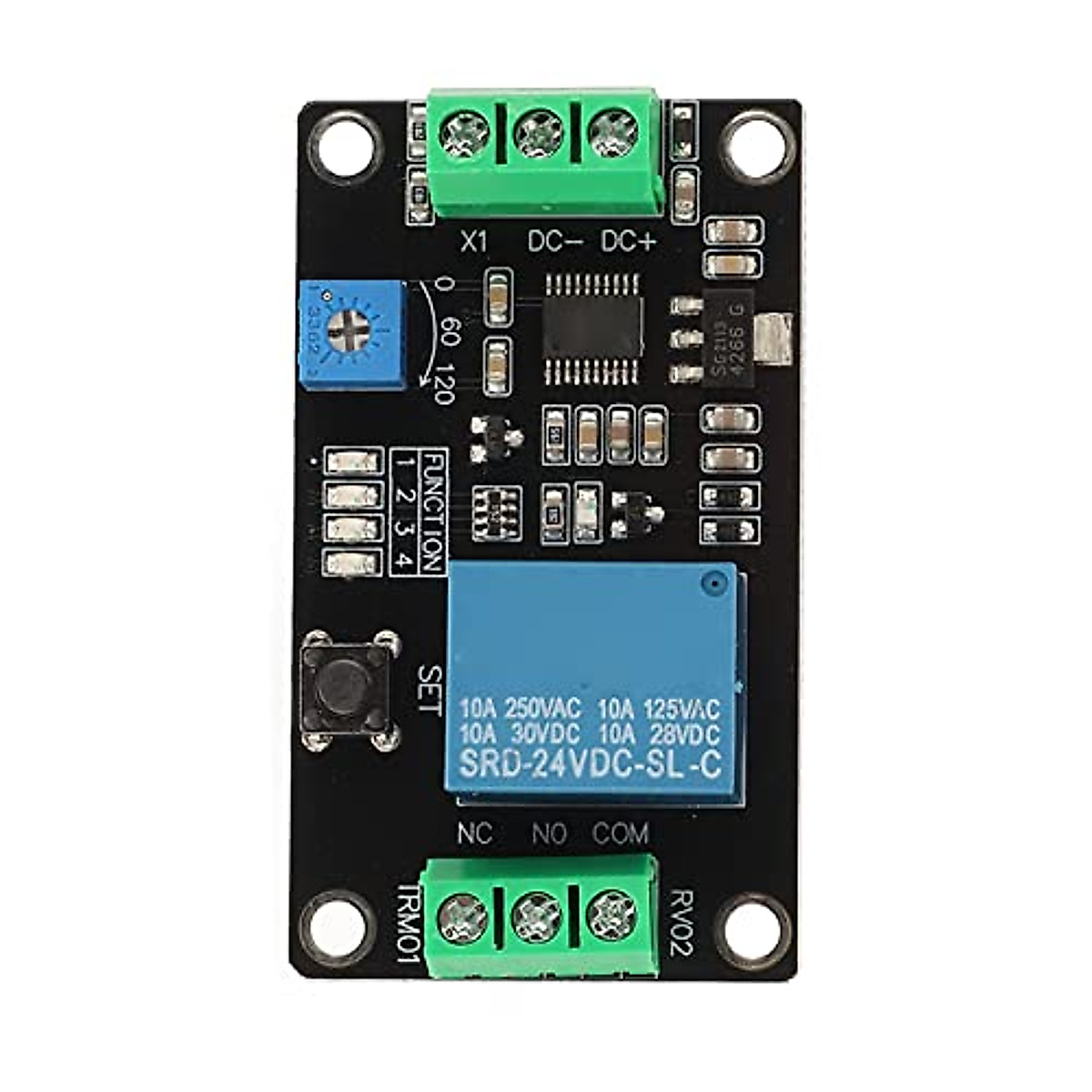 Time Delay Relay Module, Time Delay Relay Timer Relay Module, Delayed Disconnection Delayed Closing Self Locking Delay Switch for Industrial Control (DC24V)