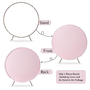 7.2ft Baby Pink Round Backdrop Cover Suitable for 7ft/7.2ft Circle Stand Polyester Iovry Birthday Party Wedding Photography Circle Arch Backdrop Cover