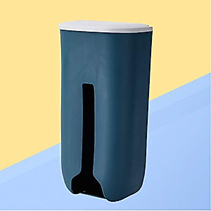 UPKOCH Grocery Bag Storage Holder Wall Mounted Garbage Bags Trash Bags Dispenser for Kitchen Home(Dark Blue)