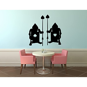 Playing Cards Guards Alice in Wonderland Cartoon Wall Sticker Art Decals for Girls Boys Room Bedroom Nursery Kindergarten House Fun Home Decor Stickers Wall Art Vinyl Decoration Size (20x20 inch)