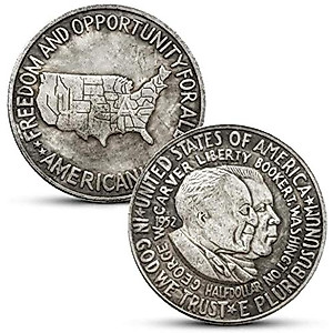 The 1952 George Washington Carver Half-Dollar Booker Washington Commemorative Coin, an Alternative to The Exquisite Ancient Chinese Coin of The United States