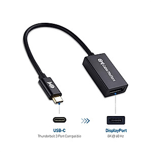 Cable Matters USB 3.0 KVM Switch DisplayPort 1.4 for 2 Computers, USB C to DisplayPort 1.4 Adapter, and USB C to USB Adapter Bundle