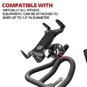 Tackform Universal Tablet Holder Compatible with Stationary Bicycle, Treadmill, Elliptical, Spin Bike, Microphone Stand, and Indoor Exercise Equipment - Compatible All Tablets Including iPad