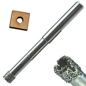 1/4" Diamond Drill Bit for Porcelain Tile Drill Bit 1/4 in x3 Tile and Glass Drill Bit 1/4 in Diamond Tip Bit with Guide Holds in Place SO NO Jumping 1/4 Porcelain Tile Drill Bit for Ceramic Tile 6mm
