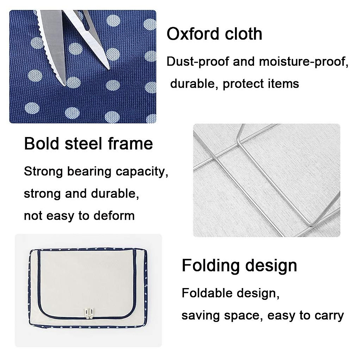 Fei Container Organizer Metal Frame Basket Set with Large Clear Window and Carry Handles for Bedding,Clothes,Closets, Bedrooms (capacity : 66L 2 Pack)