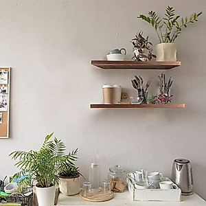 Kosiehouse Pine Solid Wood Floating Shelf, Wall Mounted Rustic Wall Shelves Display Ledge Storage Shelf for Kitchen, Bath, Dorm, Laundry