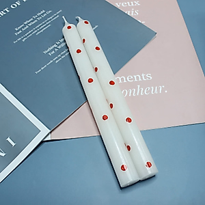 Taper Candle Handcrafted Candle Sticks - Gedengni 10'' Dot Tapered Candles White Candlestciks Unscented Wax Candles for Wedding Home Holiday Decor