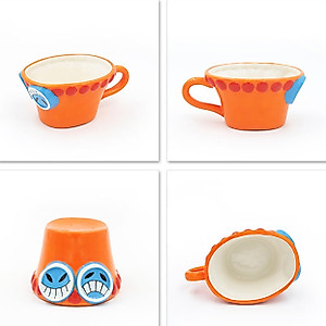 Roffatide Anime Coffee Mugs Portgas·D· Ace Hat Ceramic Coffee Tea Milk Cup Office Cup Gift or Souvenir for Christmas Birthday
