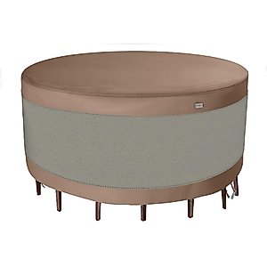 Garden Balsam Patio Furniture Cover Beige 48" D X 28" H Round Waterproof Outdoor Table Chair Set Covers Outdoor Sectional Cover Outdoor Furniture Set Cover