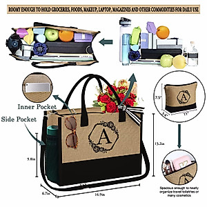 YOOLIFE Mothers Day Gifts - Gifts for Mom, Mom Birthday Gifts, New Mom Gifts, Mom Gifts for Mothers Day, Mothers Day Gift Basket, Mom Christmas Gifts, Mom Gift Bag, Initial Mom Tote Bag (K)