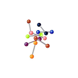 LUXE MODZ 5 Pieces Tongue Rings 14G 16 mm Nipple Rings Straight Barbells 5/8" Stainless Steel Body Piercing Jewelry Metallic Pearlescent Acrylic 6mm Balls for Women Men