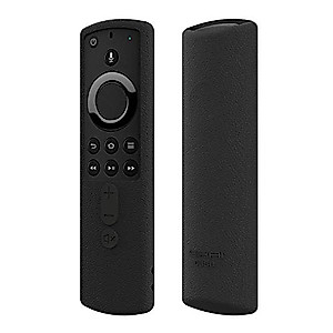 SIKAI Remote Case for 5.6 inch Fire TV Stick 4K Remote Skin-Friendly Shockproof Silicone Cover Compatible with Fire TV Stick 4K All-New Alexa Voice Remote Anti-Lost with Loop (Black)