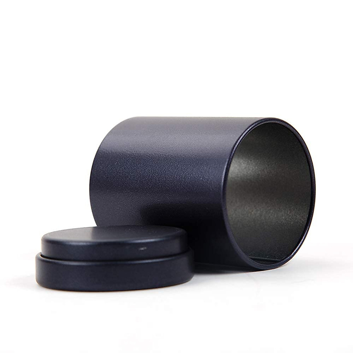 Tianhui Small Tin Can Box Canister with Lid for Coffee Tea Candy Storage Loose Leaf Tea Tin Containers Storage 5 Pcs (Black, M)